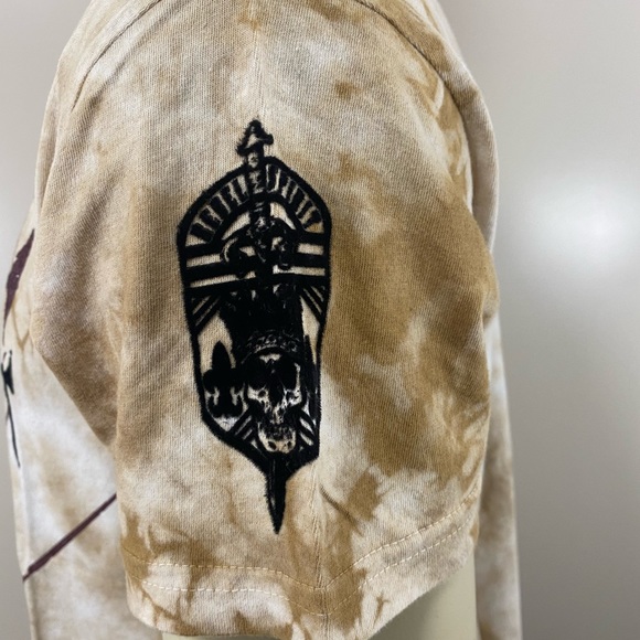 Rebel Spirit | Shirts | Rebel Spirit Creme Brown Skull King Short ...